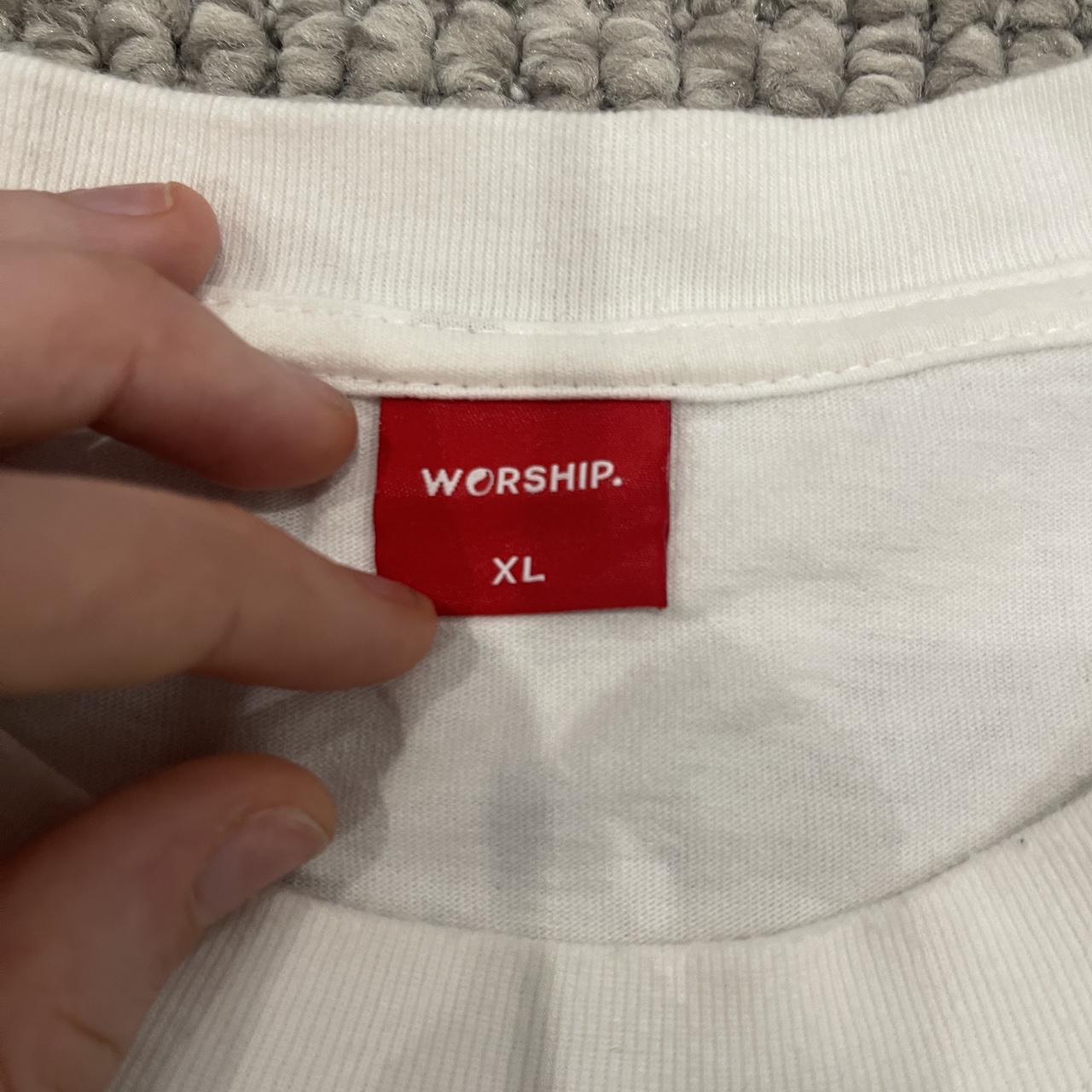 worship supplies clothing white tshirt size XL - Depop