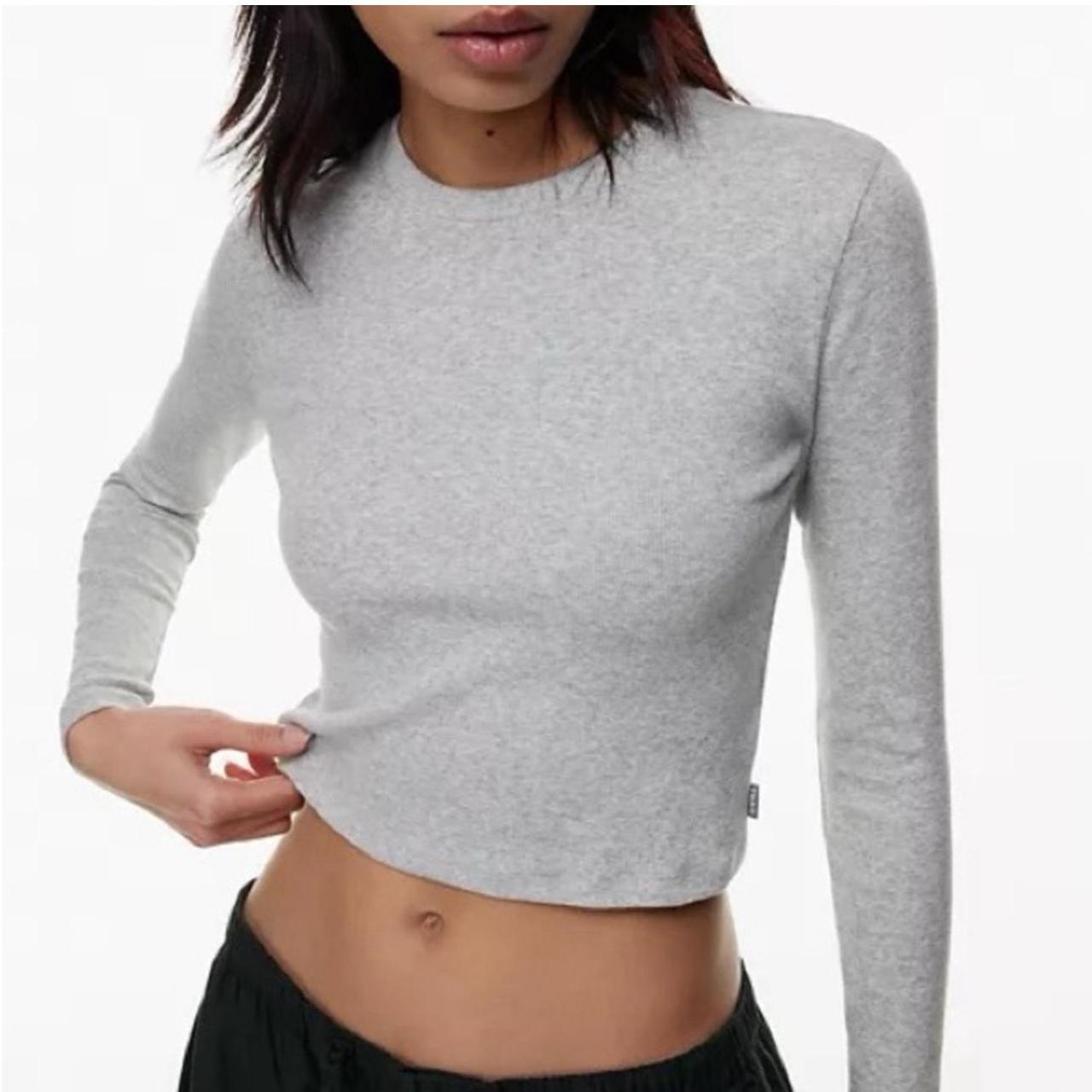 Aritzia TNA waffle grey basic long sleeve!! perfect... | Depop