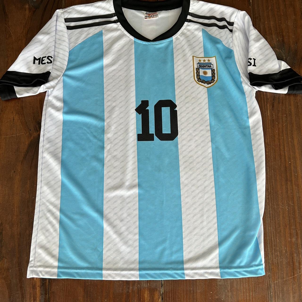 Argentina Lionel Messi 10 blue and white football... | Depop