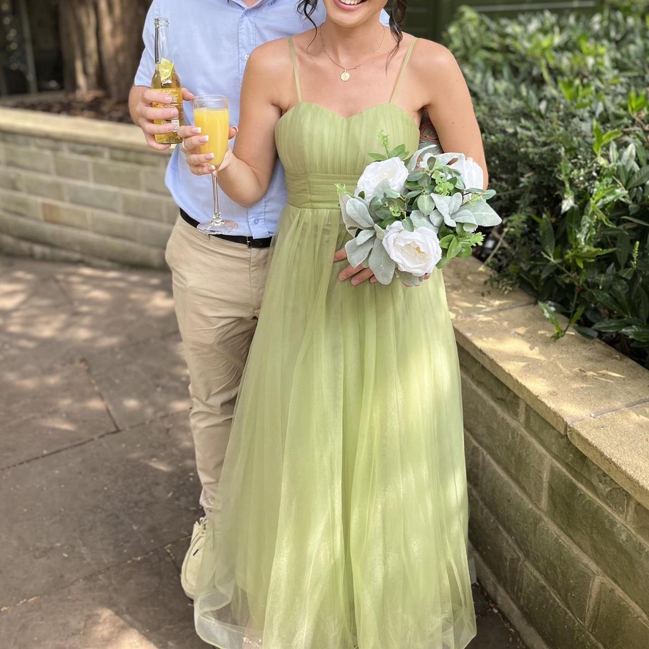 Brides maid dress sage green size 6/8 Lovely dress... - Depop