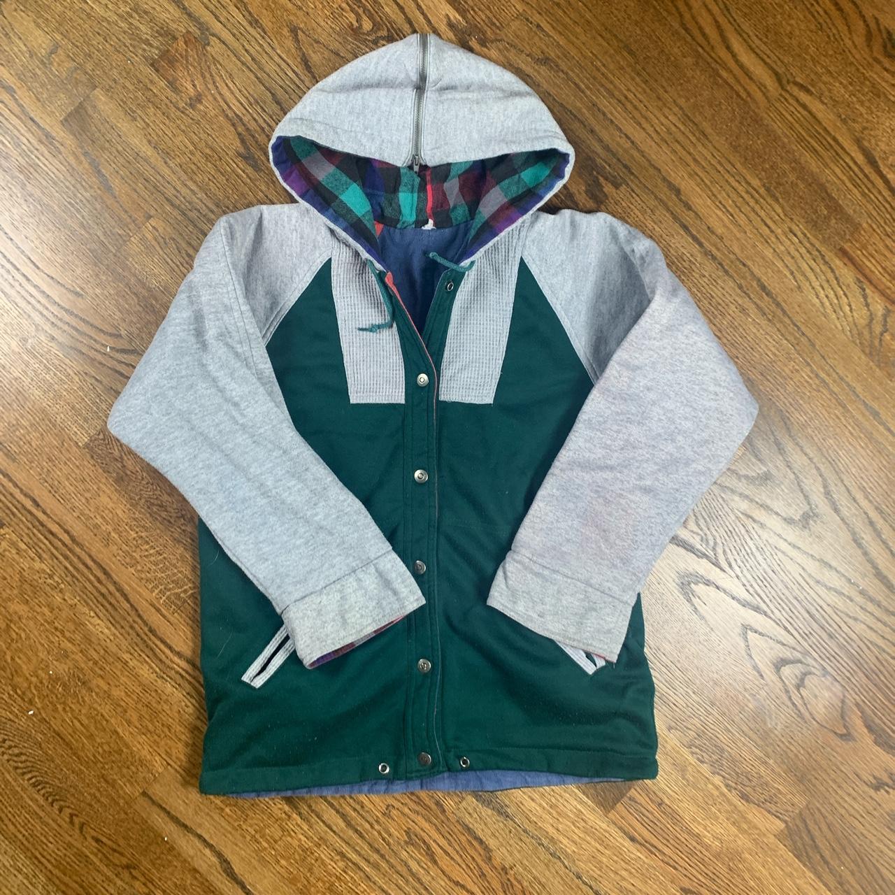 Vintage Current Seen reversible snap button jacket... - Depop