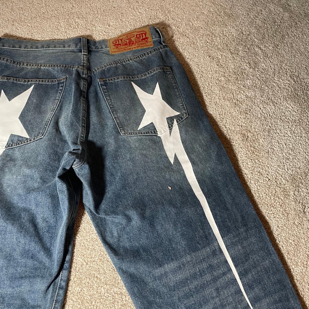 a bathing ape jeans size 32 in mens very good... - Depop