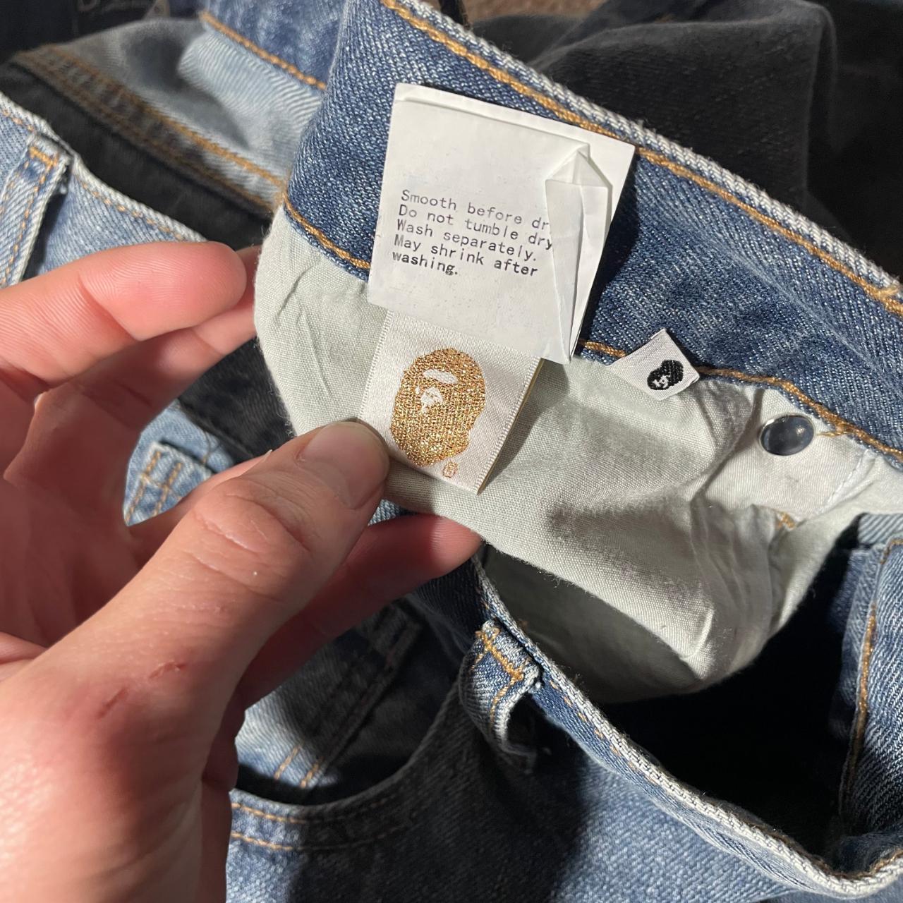 a bathing ape jeans size 32 in mens very good... - Depop