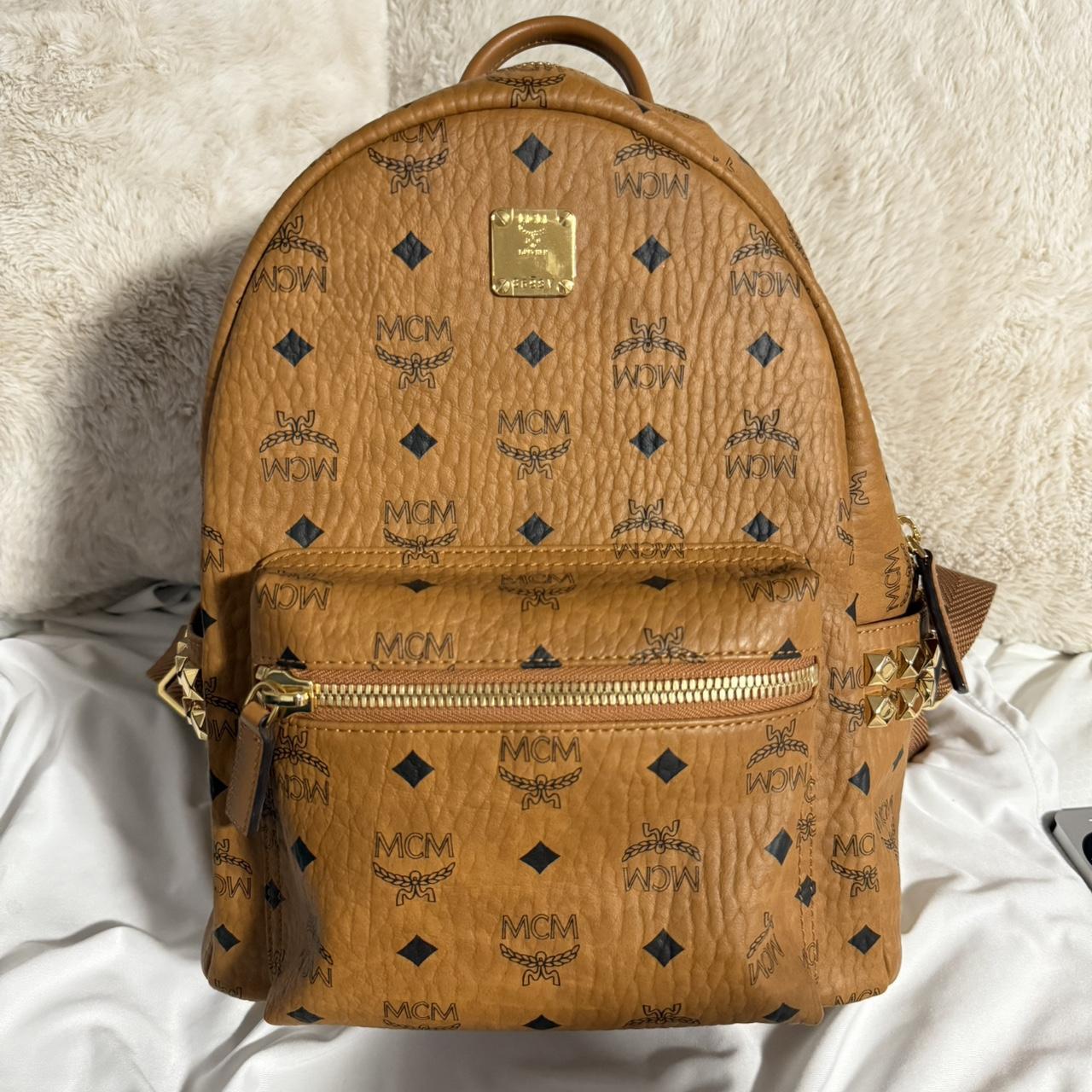 Tan and brown MCM backpack #backpack #tan I LOVE... | Depop
