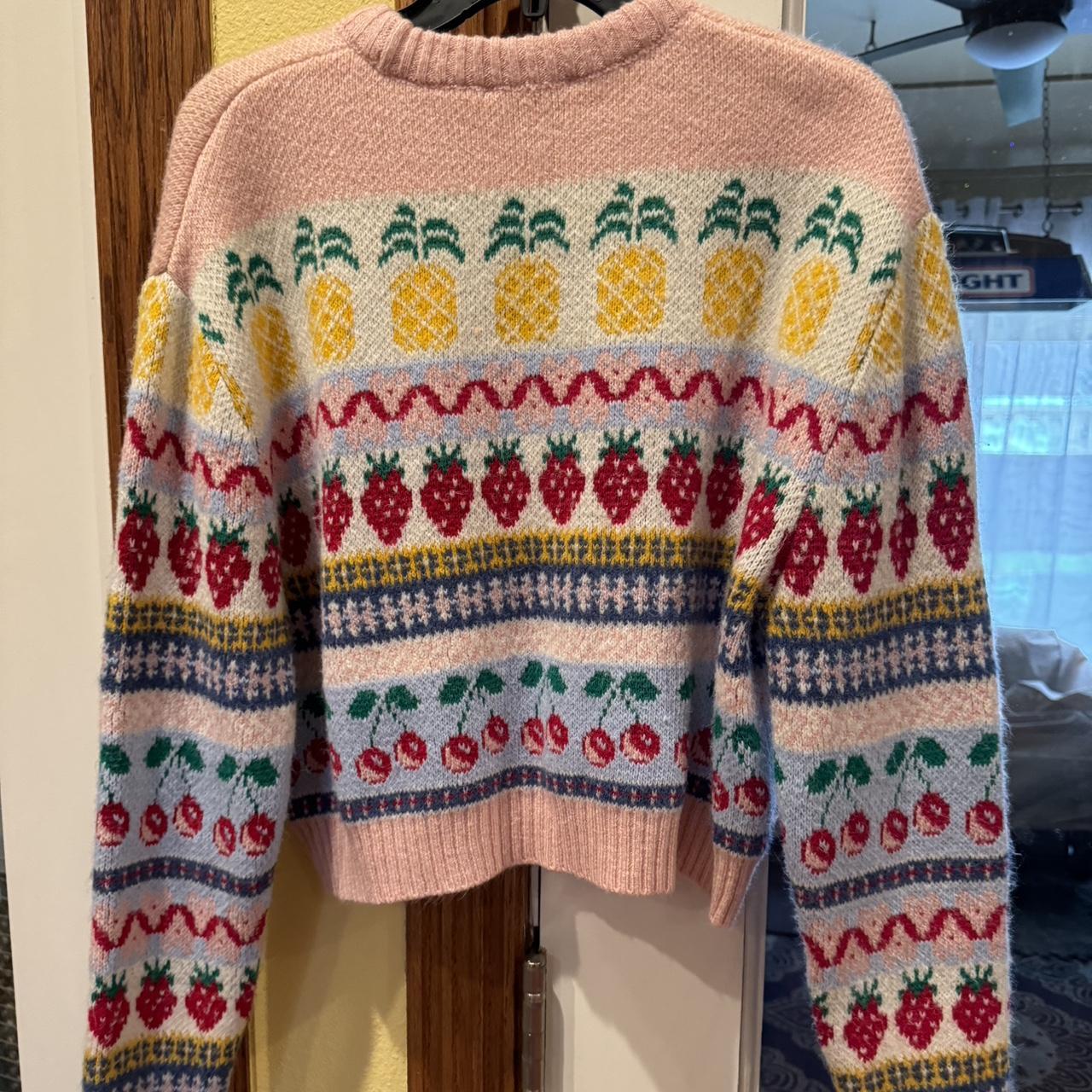 zara fruit sweater thick material all knit #zara... - Depop