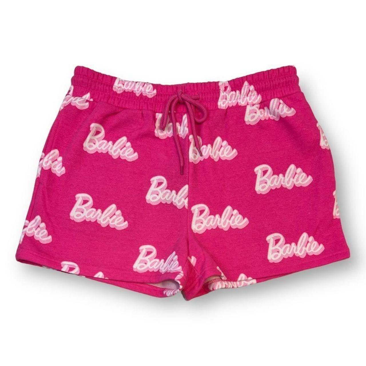 Barbie Women's Pink and White Shorts | Depop