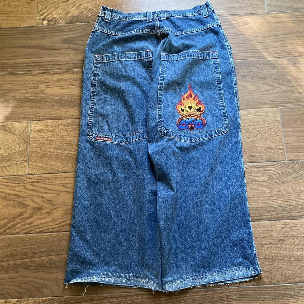 Blue Baggy JNCO Flaming Spades JNCO getting rid of... - Depop