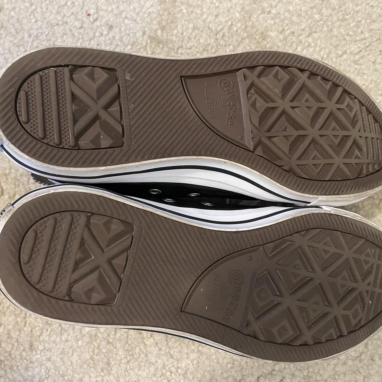 leather converse- only worn once and not broken in... - Depop