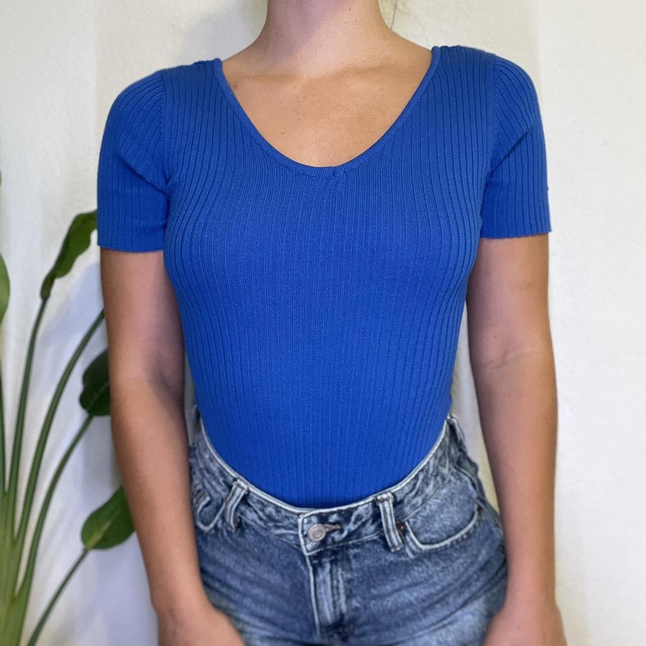 A beautiful blue body suit, super stretchy and soft. - Depop