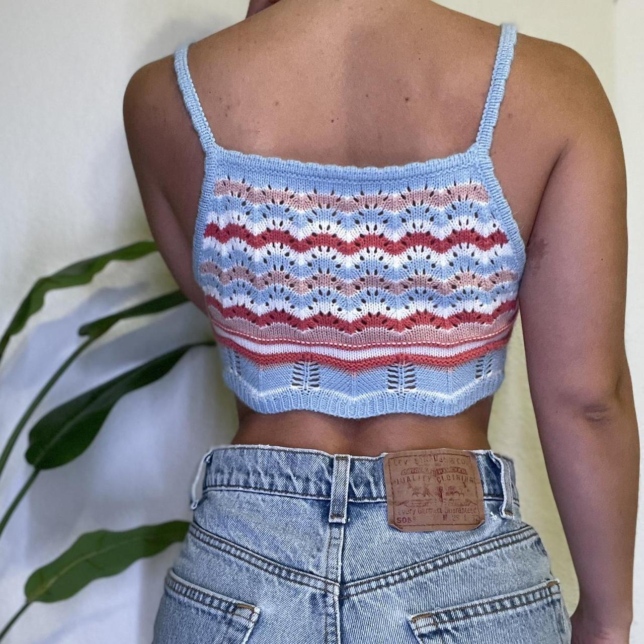Very cute crochet crop top tank! It’s crochet so... - Depop