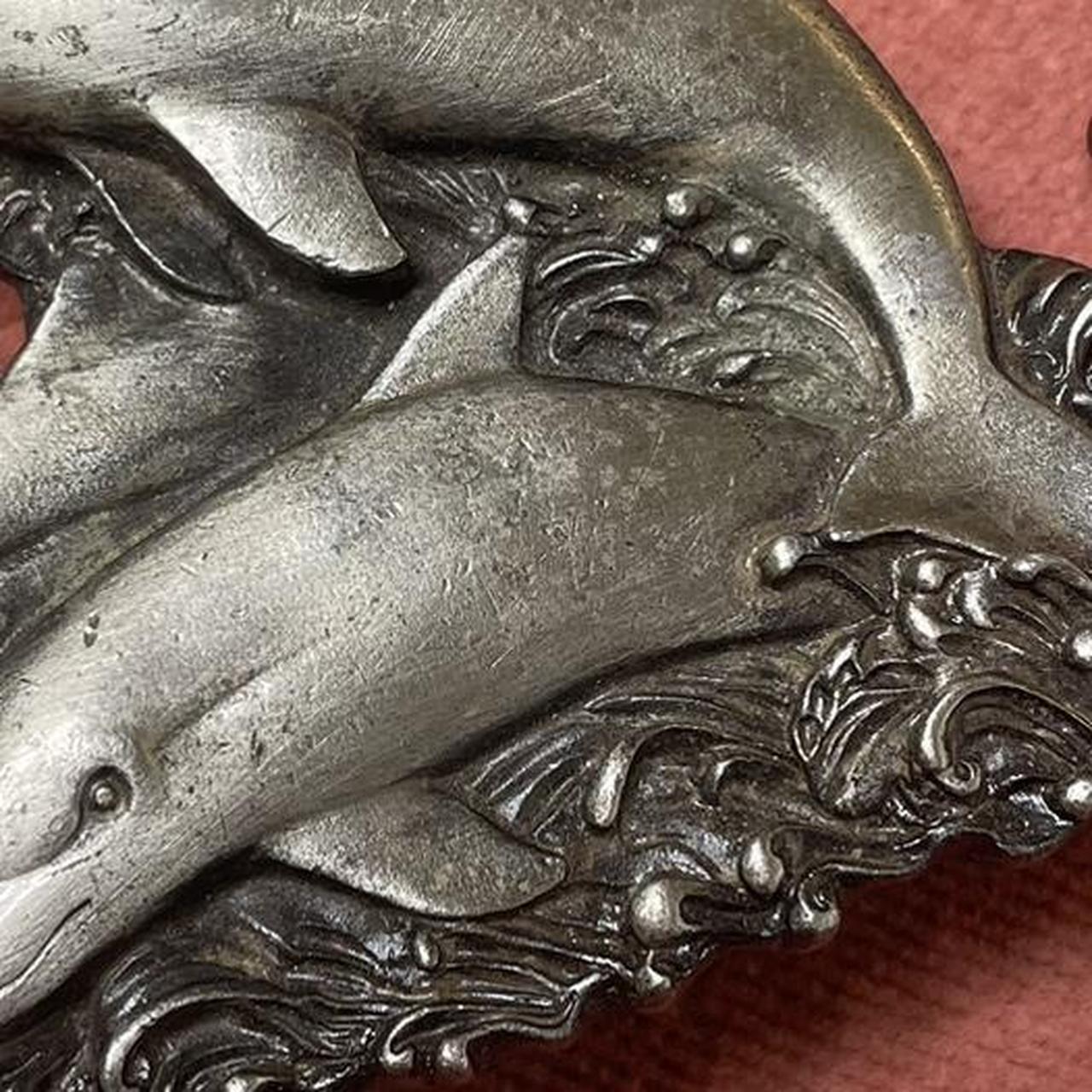 🐬 Vintage 1970s Brass Dolphin Belt Buckle 🐬 Heavy... - Depop