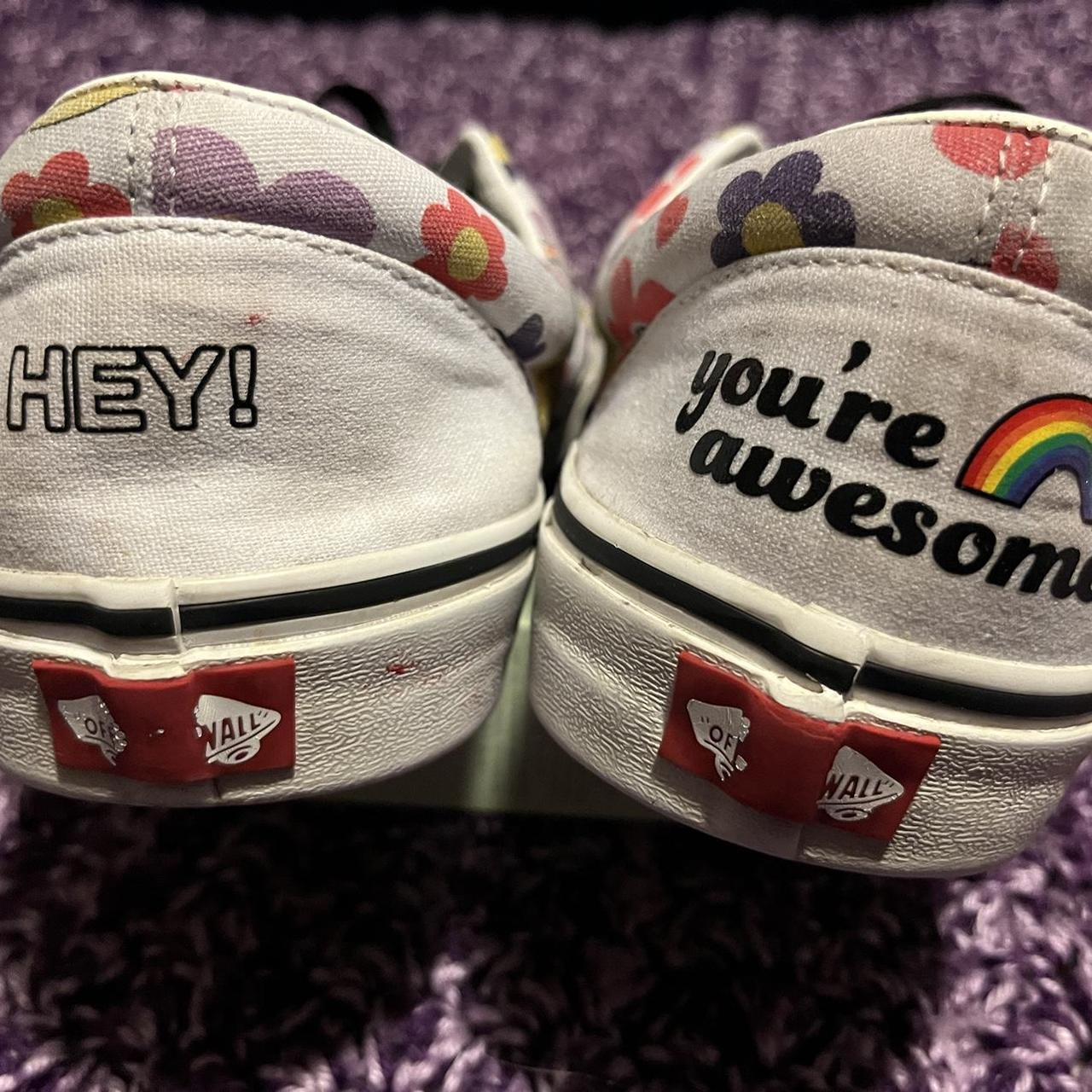 Hey! You’re Awesome print Vans lace up shoes Size... - Depop
