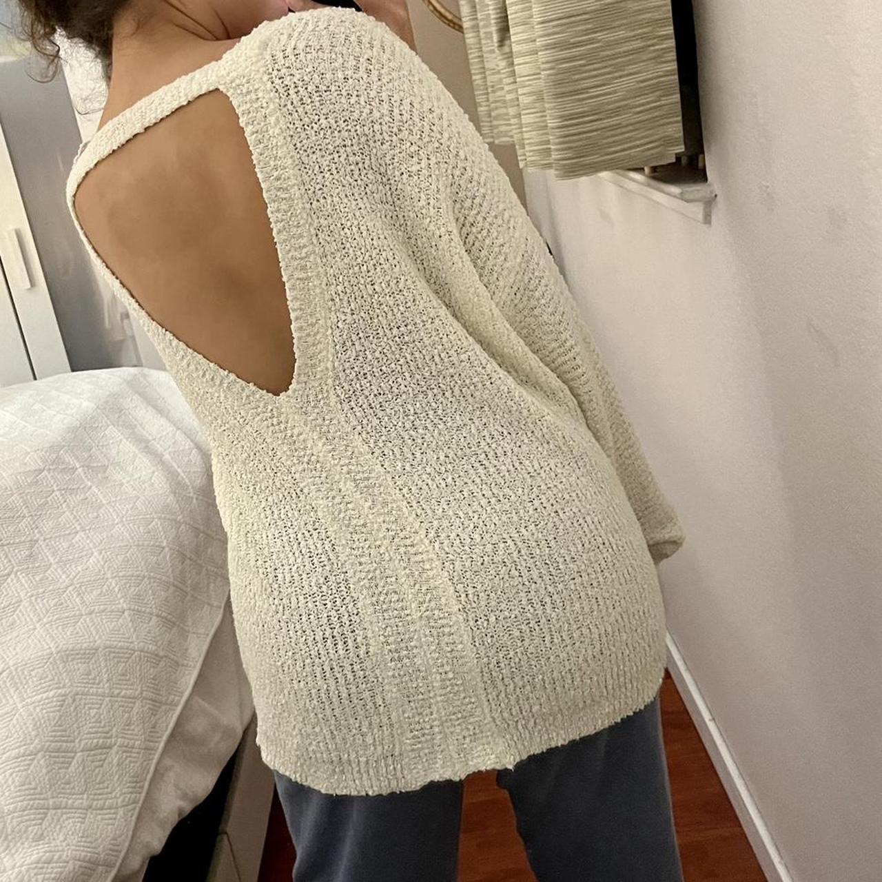 Oversized Backless Knit Sweater size L ~ hardly... - Depop