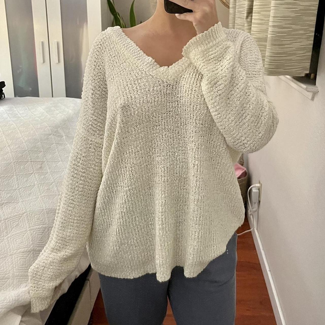 Oversized Backless Knit Sweater size L ~ hardly... - Depop