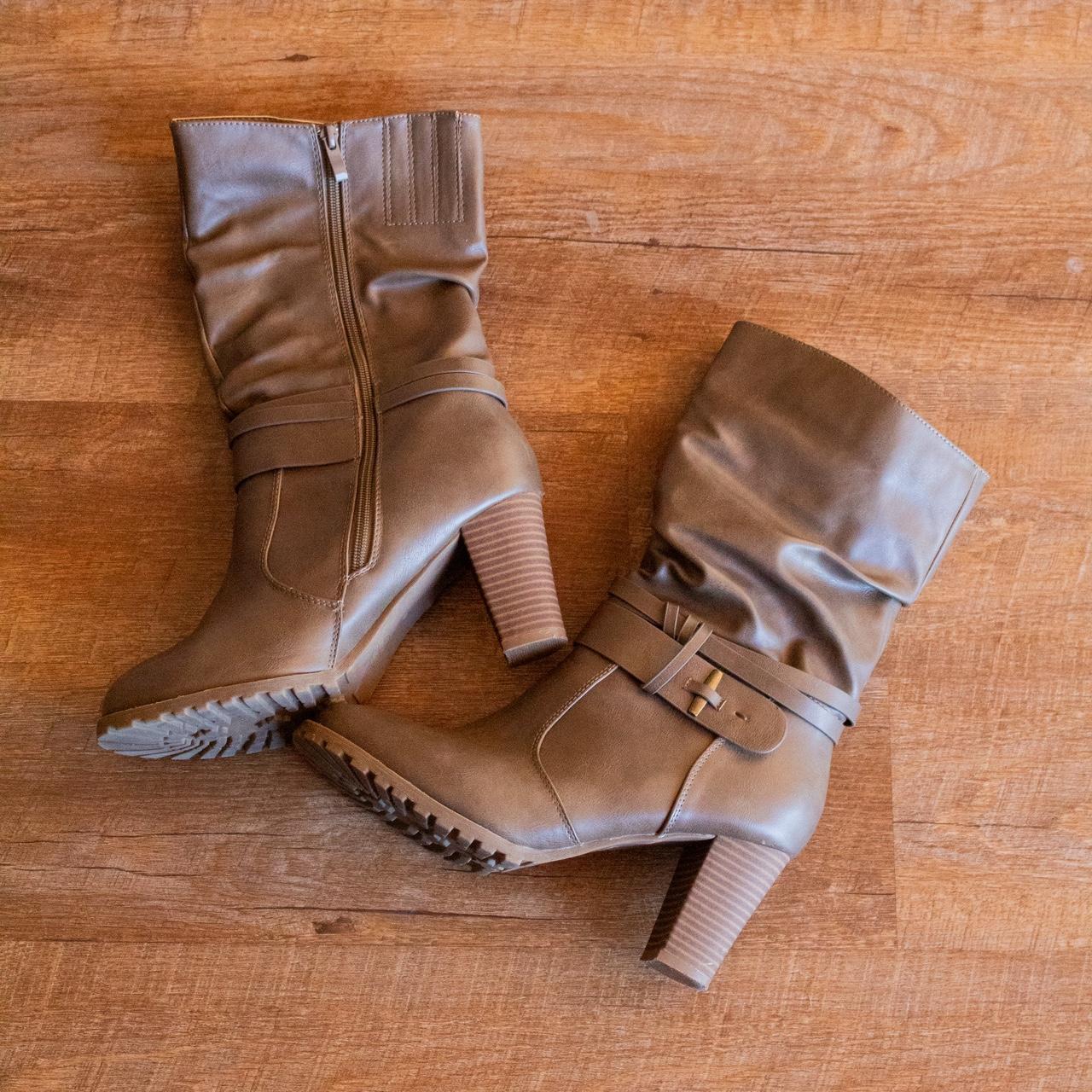 Y Generation brown y2k heel boots. Has an inside... - Depop