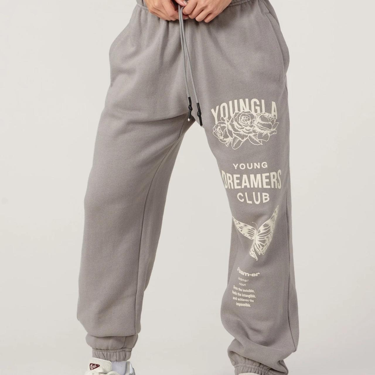 Youngla Joggers Youngla Sweatpants Women Xs Grey - Depop