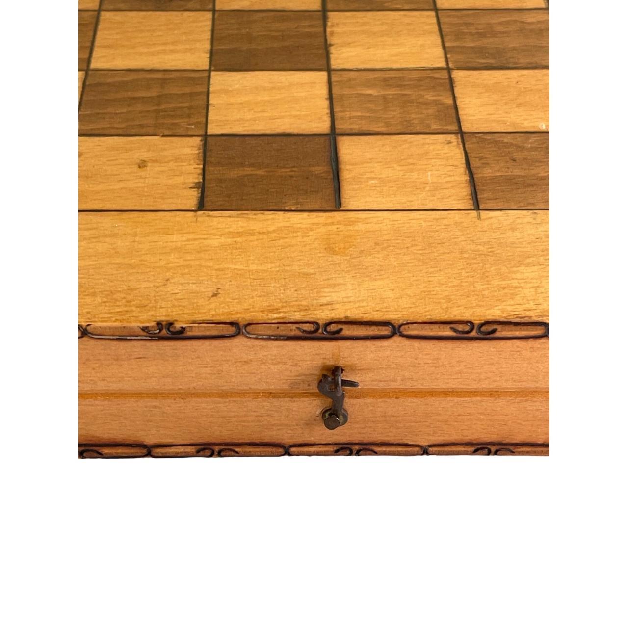 Nice handmade vintage multi game wood carry case... | Depop