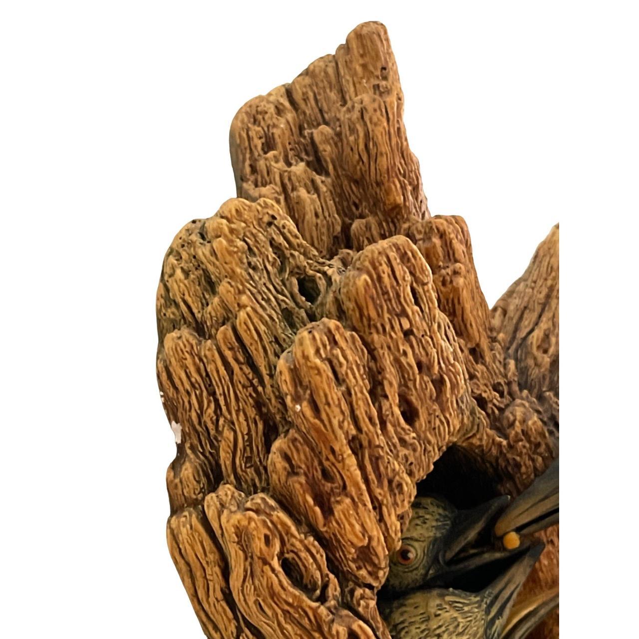 Bossons Chalkware Woodpecker and Chicks Wall Hanging... - Depop