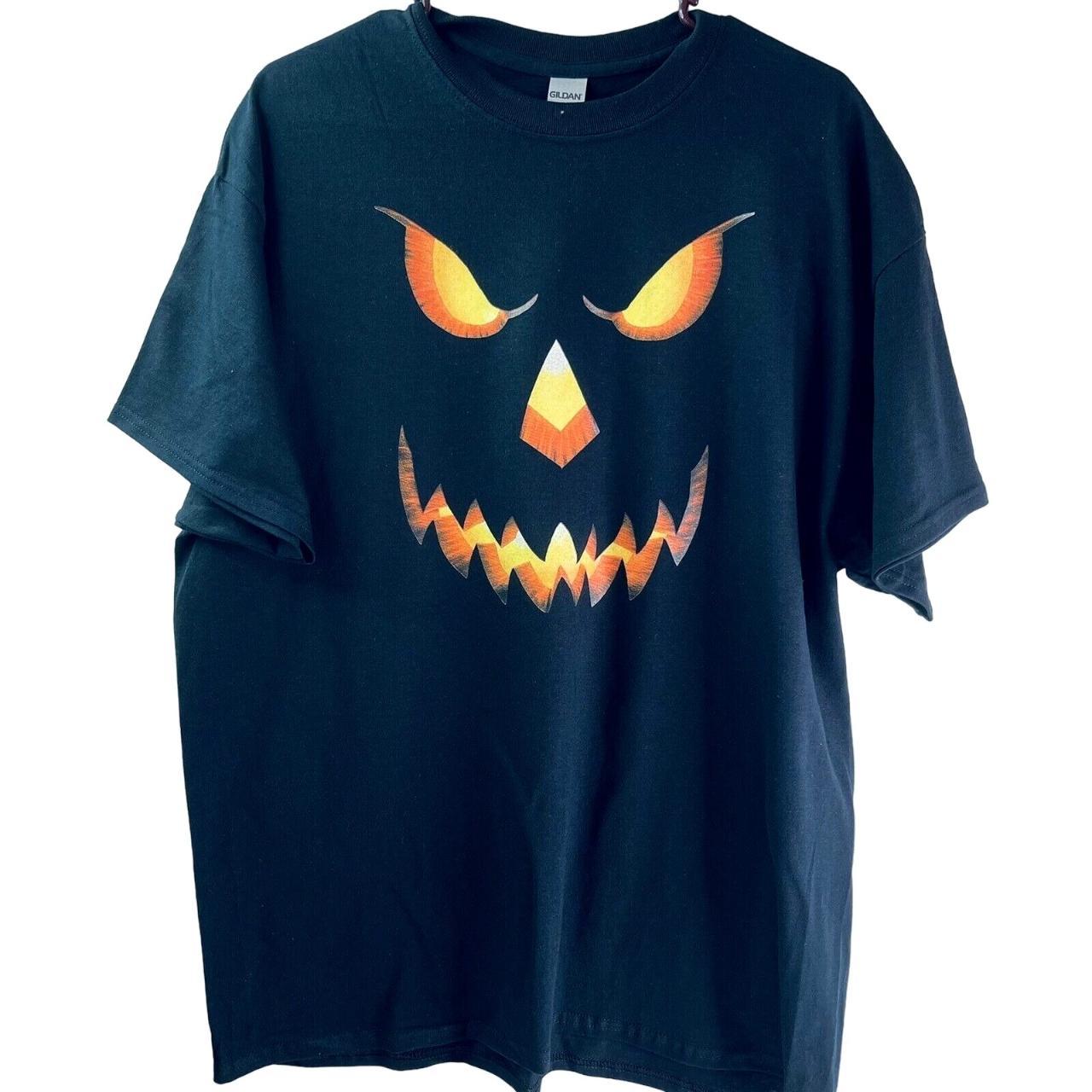 Halloween T Shirt Jack O Lantern Pumpkin Face Unisex... - Depop
