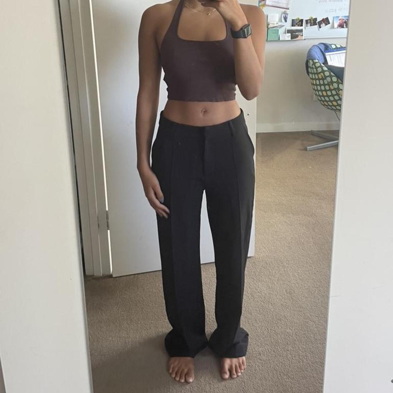 Venderbys Vera wide leg black pants Mid rise - Depop