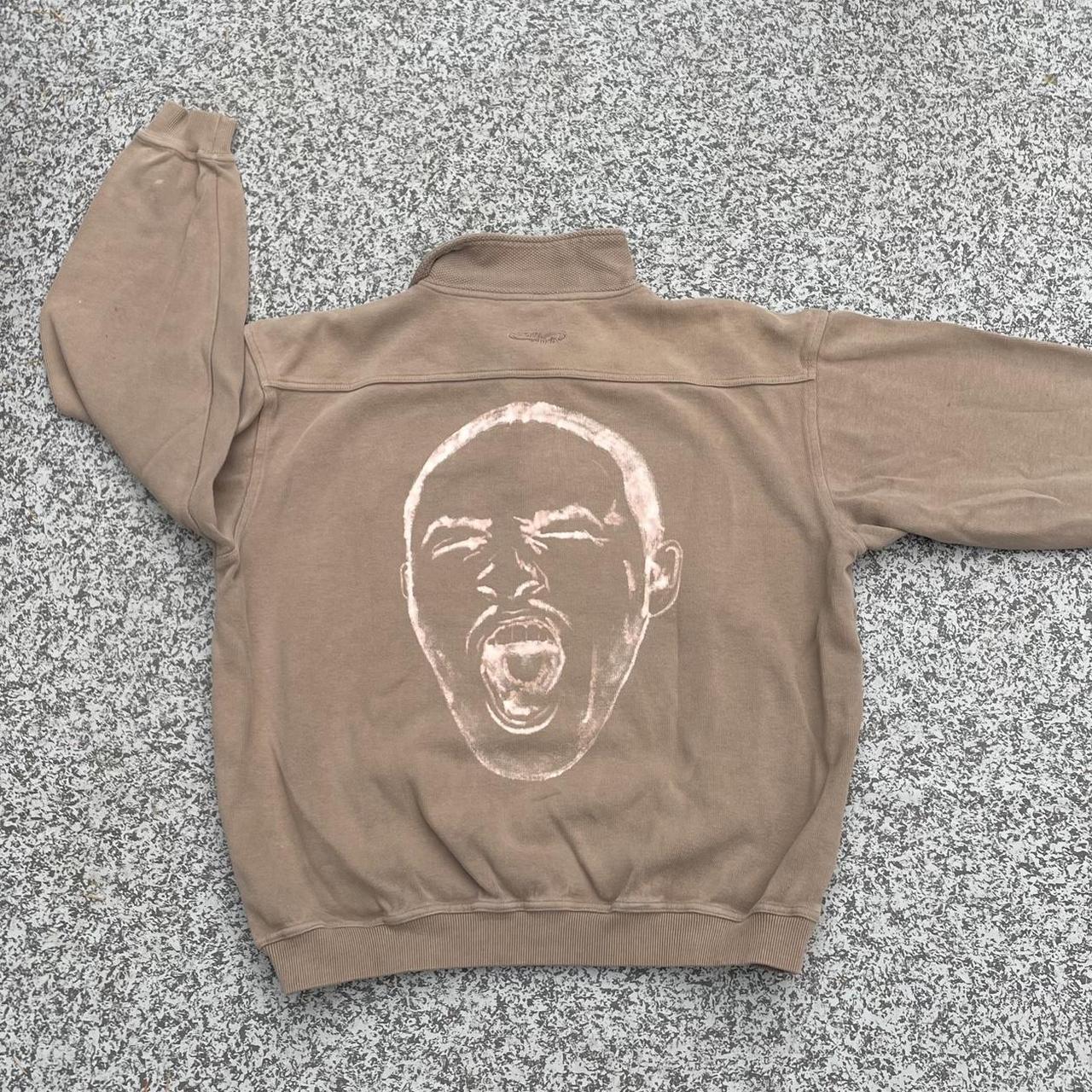 Mac Miller hand bleached tan beige quarter zip.... - Depop