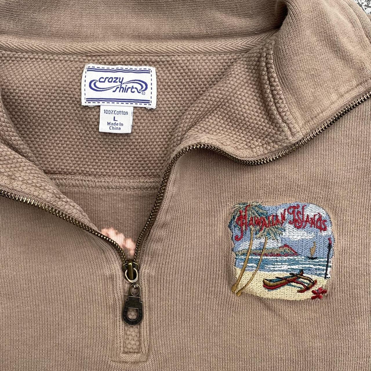 Mac Miller hand bleached tan beige quarter zip.... - Depop