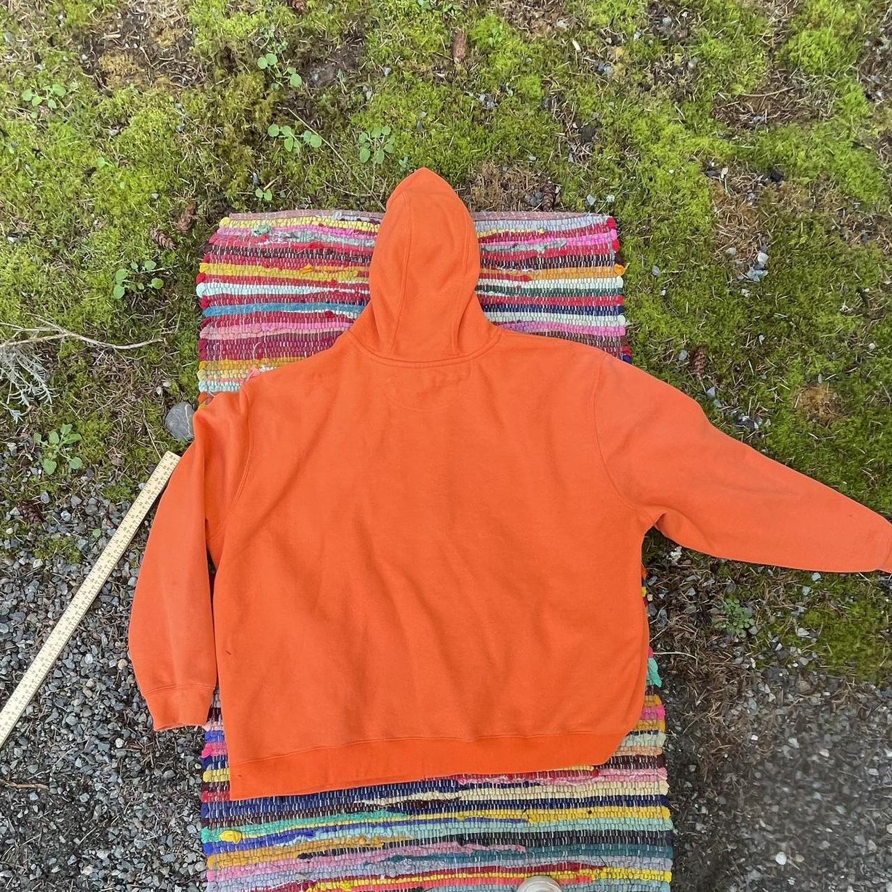 Carhartt neon orange hand bleached spider zip up... - Depop