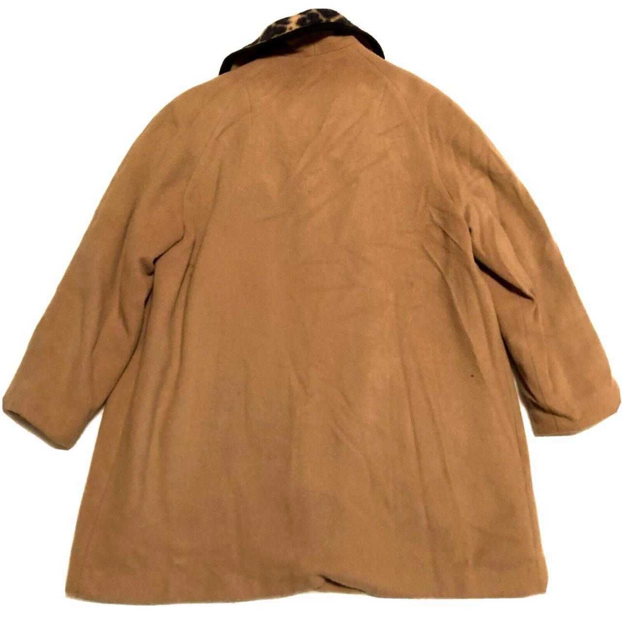 Vintage Penguin Wool Tan Leopard Print Lined Coat... - Depop