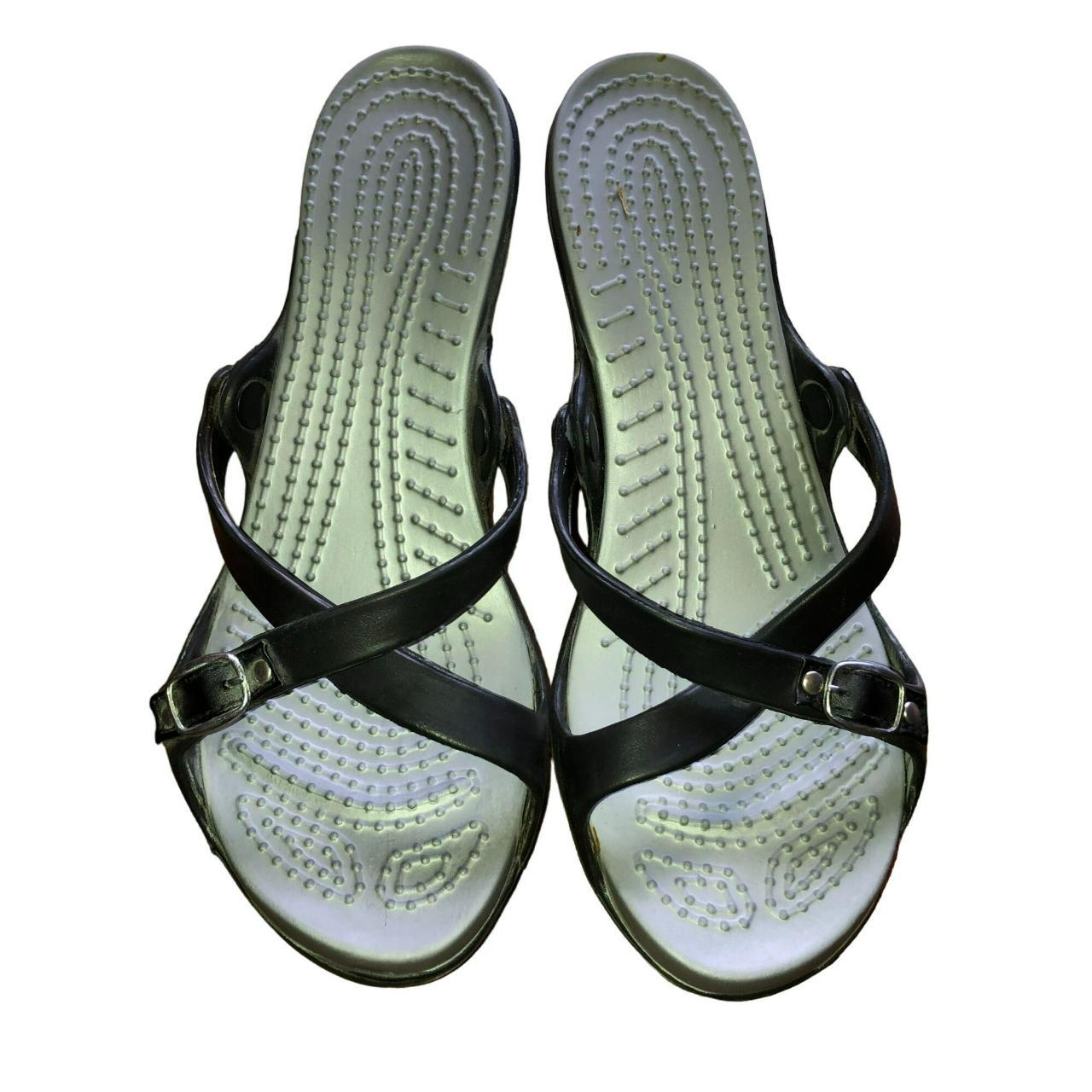 Crocs Women's Black Sandals | Depop