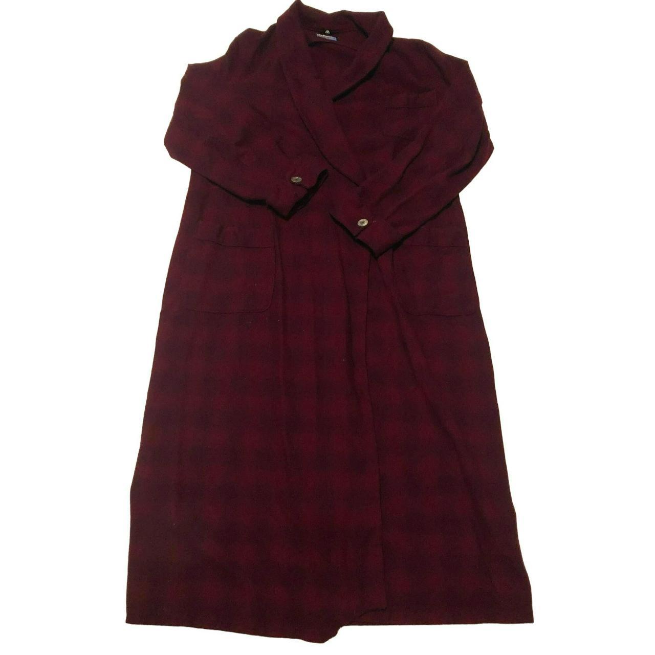 VTG PENDLETON ROBE SIZE L RED PLAID 100% VIRGIN WOOL... - Depop