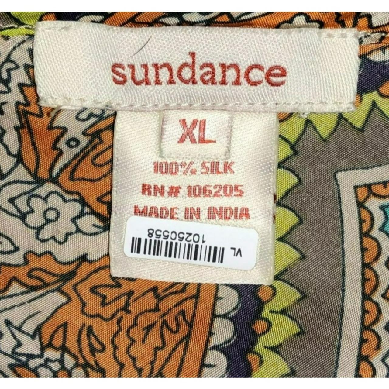 SUNDANCE SILK SUMMER DRESS SIZE XL ORANGE GREEN... - Depop