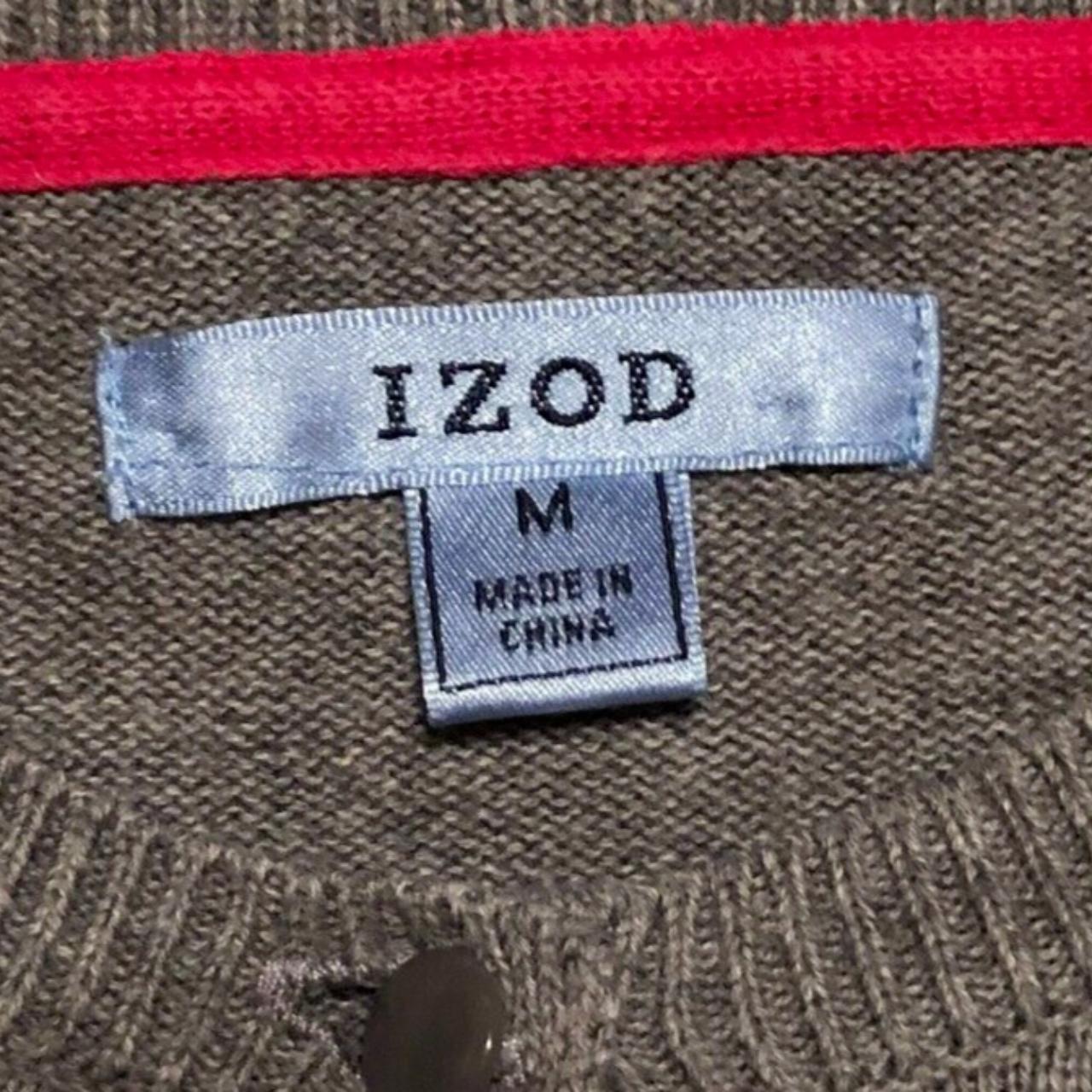 IZOD Women's Argyle Cardigan Sweater Size Medium... - Depop