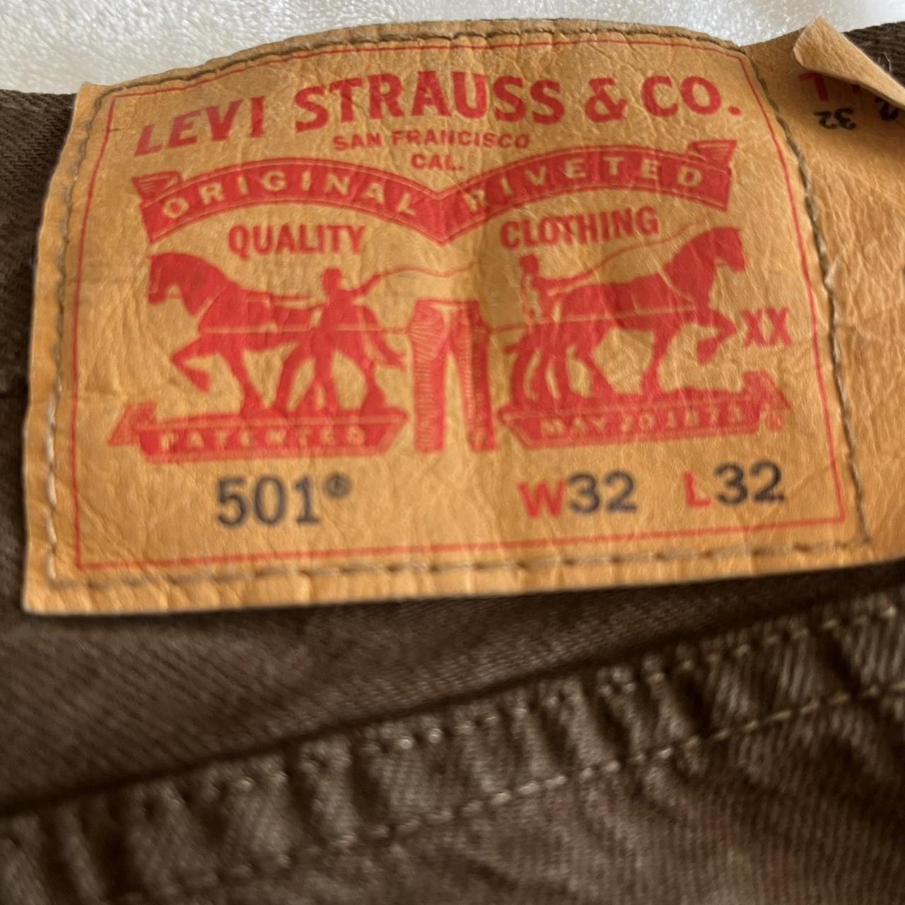 levi 501 brown jeans flaws shown in the pictures W... - Depop