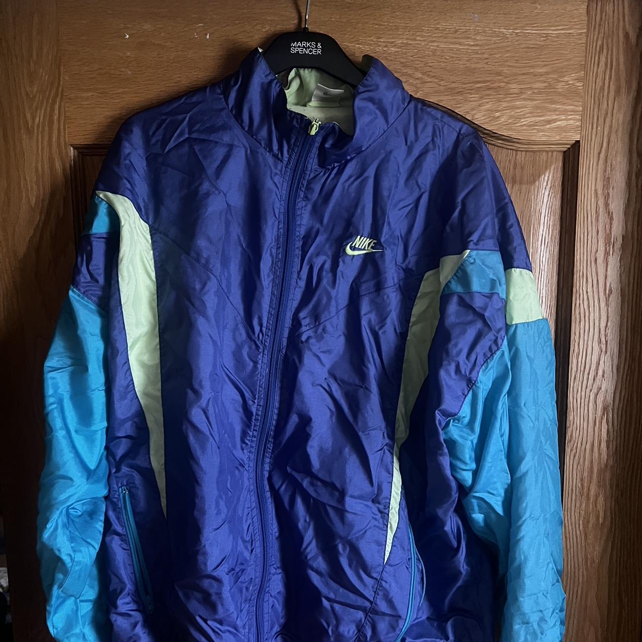 Vintage Nike shell suit Jacket and Top XL Hole in... - Depop