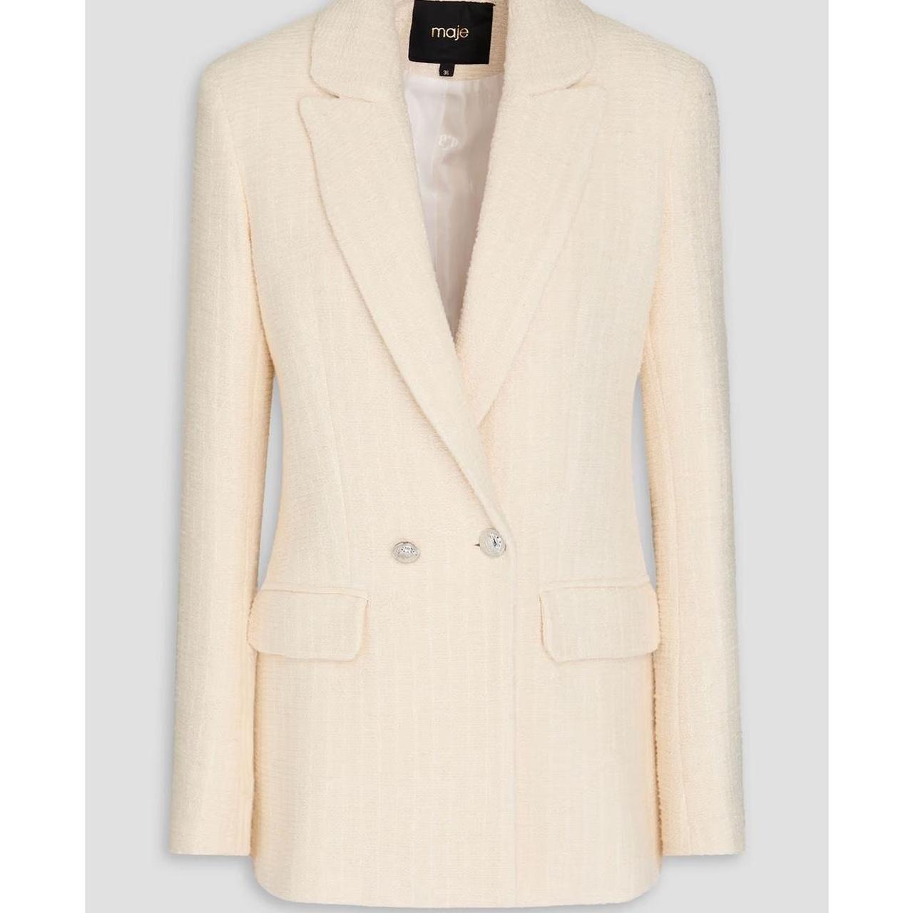 Incredibly chic Maje creamy tweed blazer. Brand new... - Depop