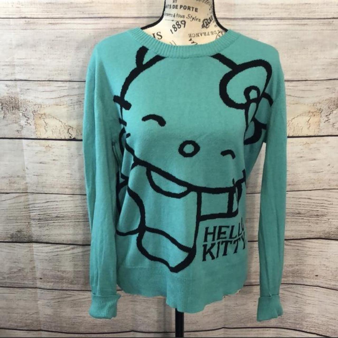 Hello Kitty Sweater 💙 Mint blue size Medium very... - Depop