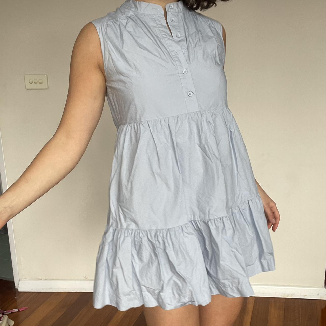 Mini light blue ruffle dress, from Forever New, size... - Depop