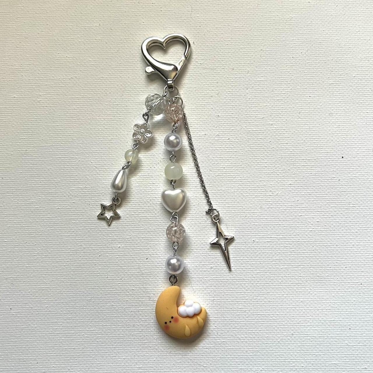 cute coquette matching moon keychain! ☆ yellow and... - Depop