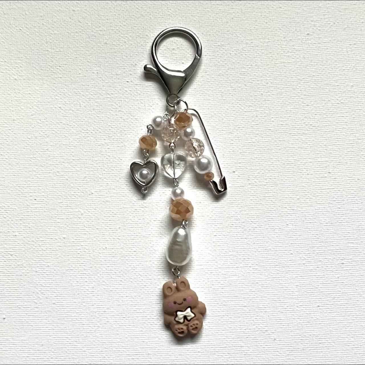 cute coquette brown bear keychain ☆ brown and... - Depop