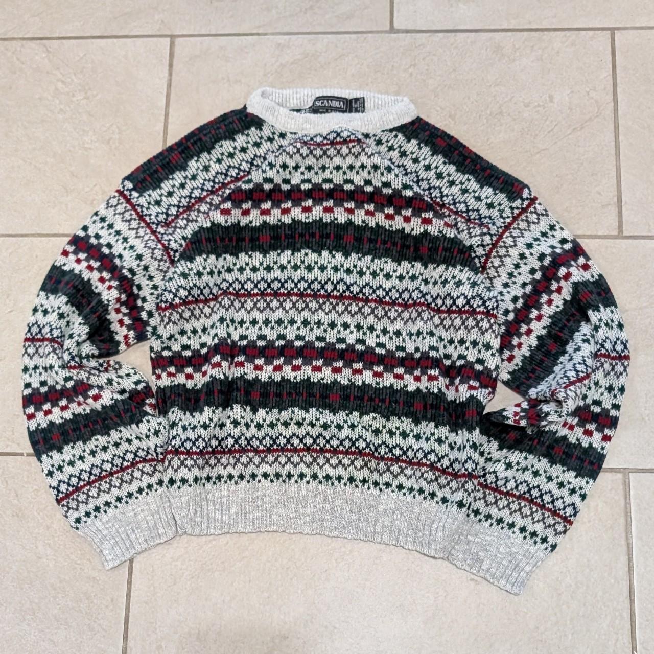Midwestern emo knitted sweater pullover thick... - Depop