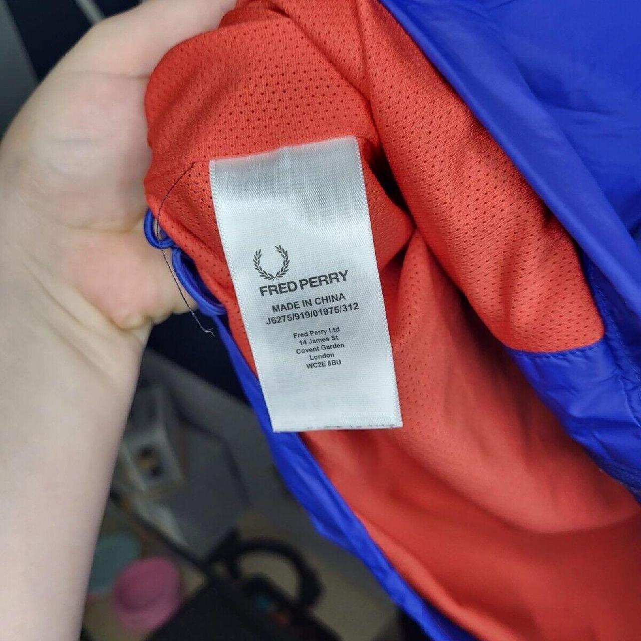 Fred Perry Men’s Blue Waterproof Windbreaker Jacket... - Depop