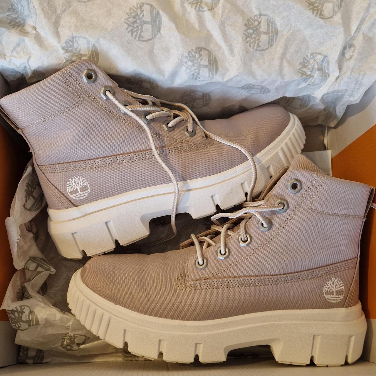 Timberland Beige Greyfield Boots, beautiful very... - Depop