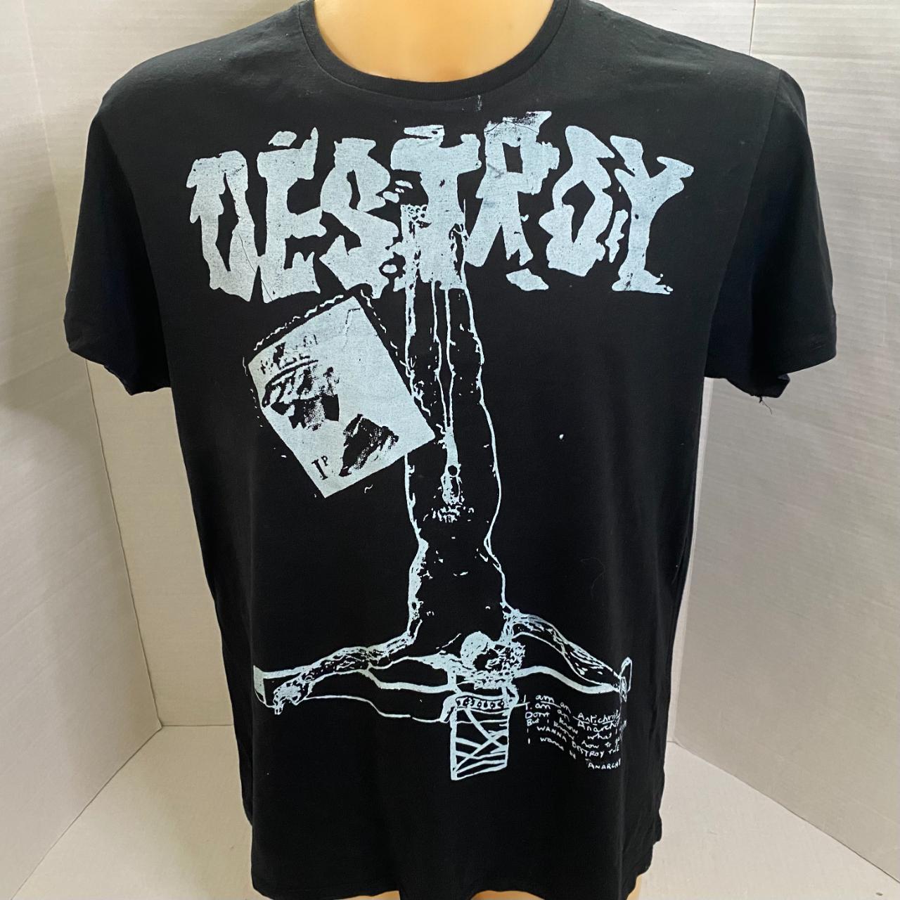DESTROY ANARCHIST PUNK TSHIRT with 'upside down'... - Depop