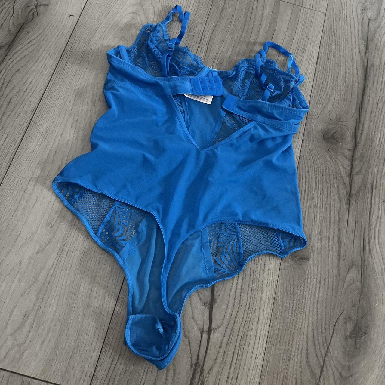 Blue Primark lace bodysuit Worn once Size... - Depop