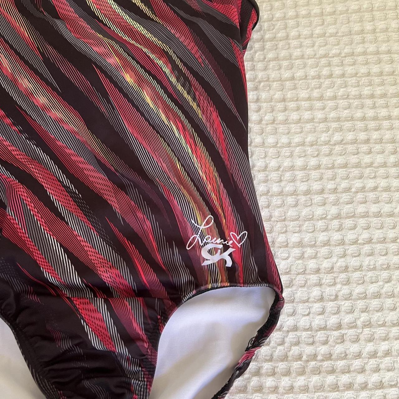 Red and black striped GK leotard #gymnastics - Depop