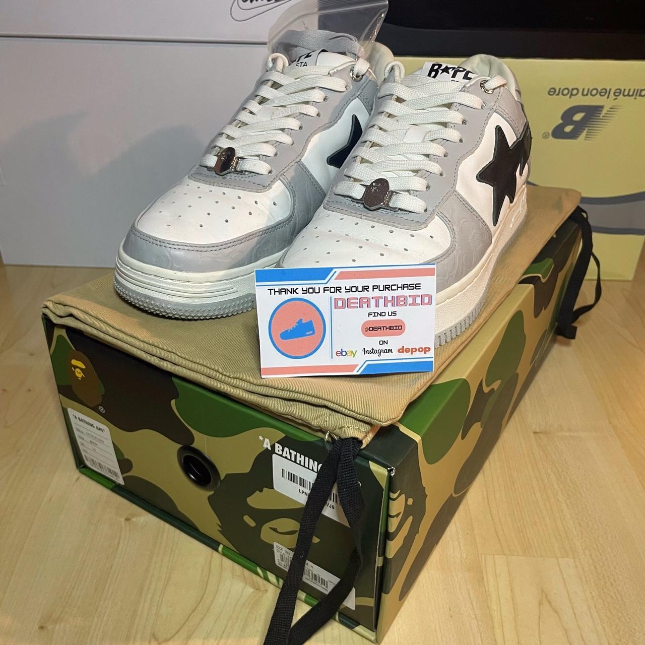 BAPE Men's Grey and Black Trainers | Depop
