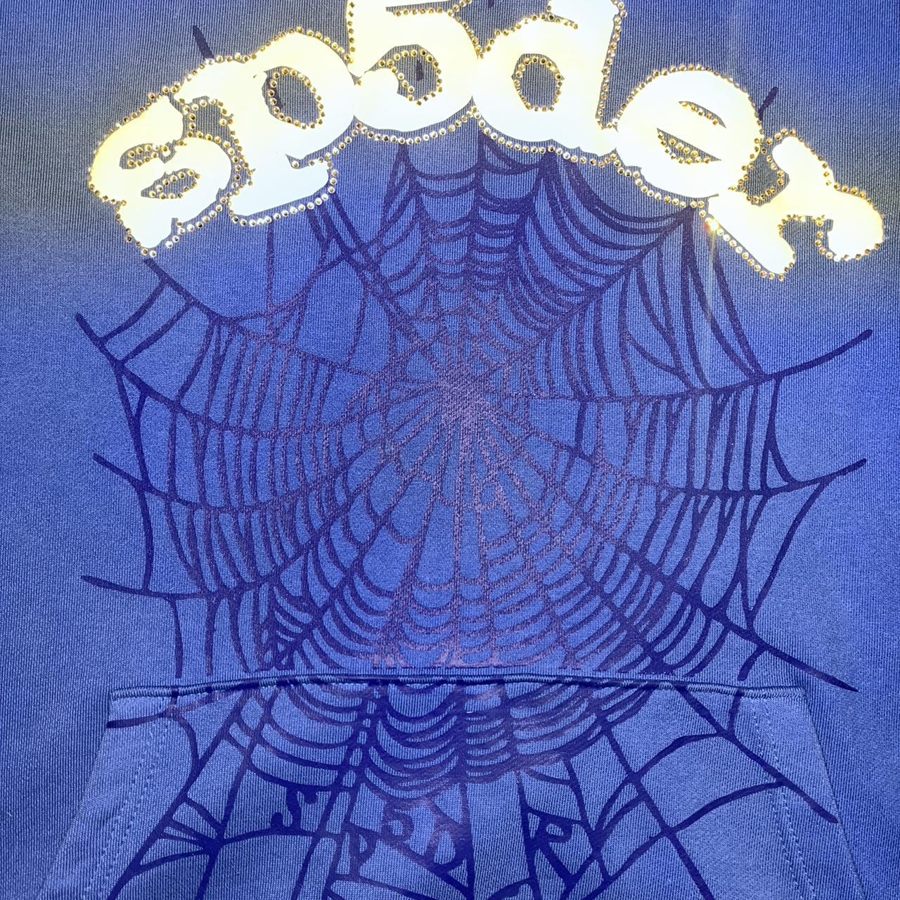 Blue Sp5der worldwide hoodie from website. I got it... - Depop