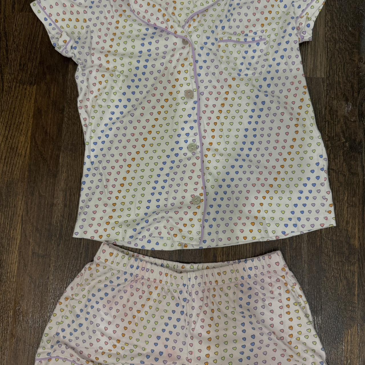 Roller Rabbit rainbow heart pajamas (top and bottom) - Depop