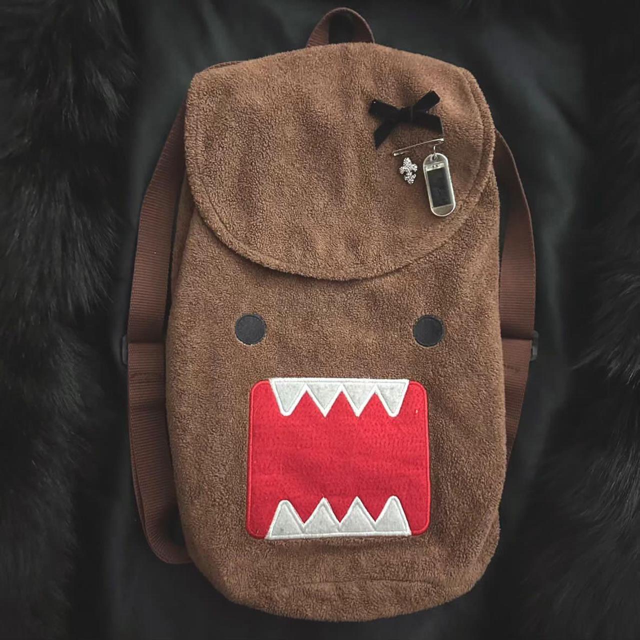 🤎☆ Authentic Rare Domo Kun Drawstring Backpack from... | Depop