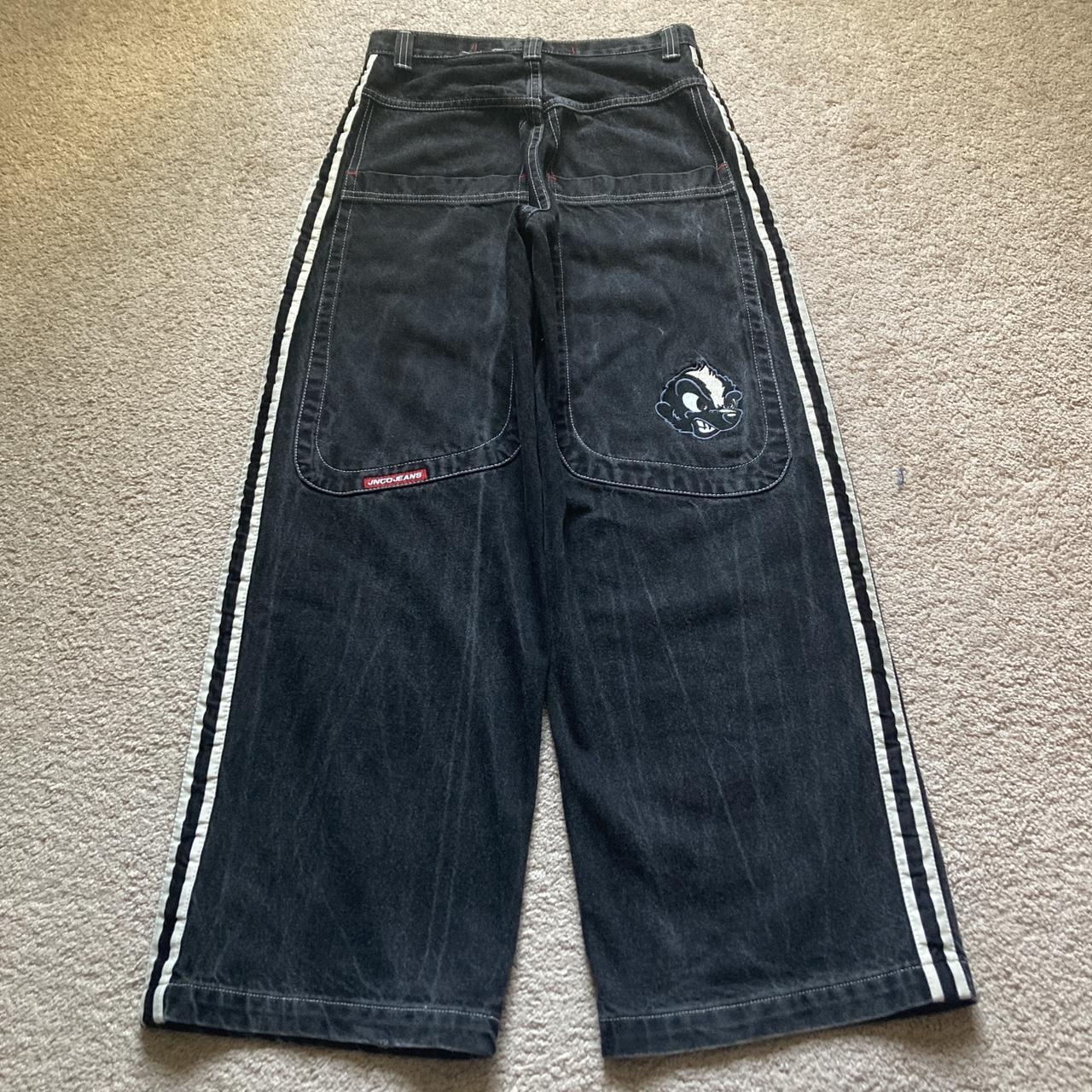 Vintage Y2K JNCO Jeans Skunk Wide Leg Baggy... - Depop
